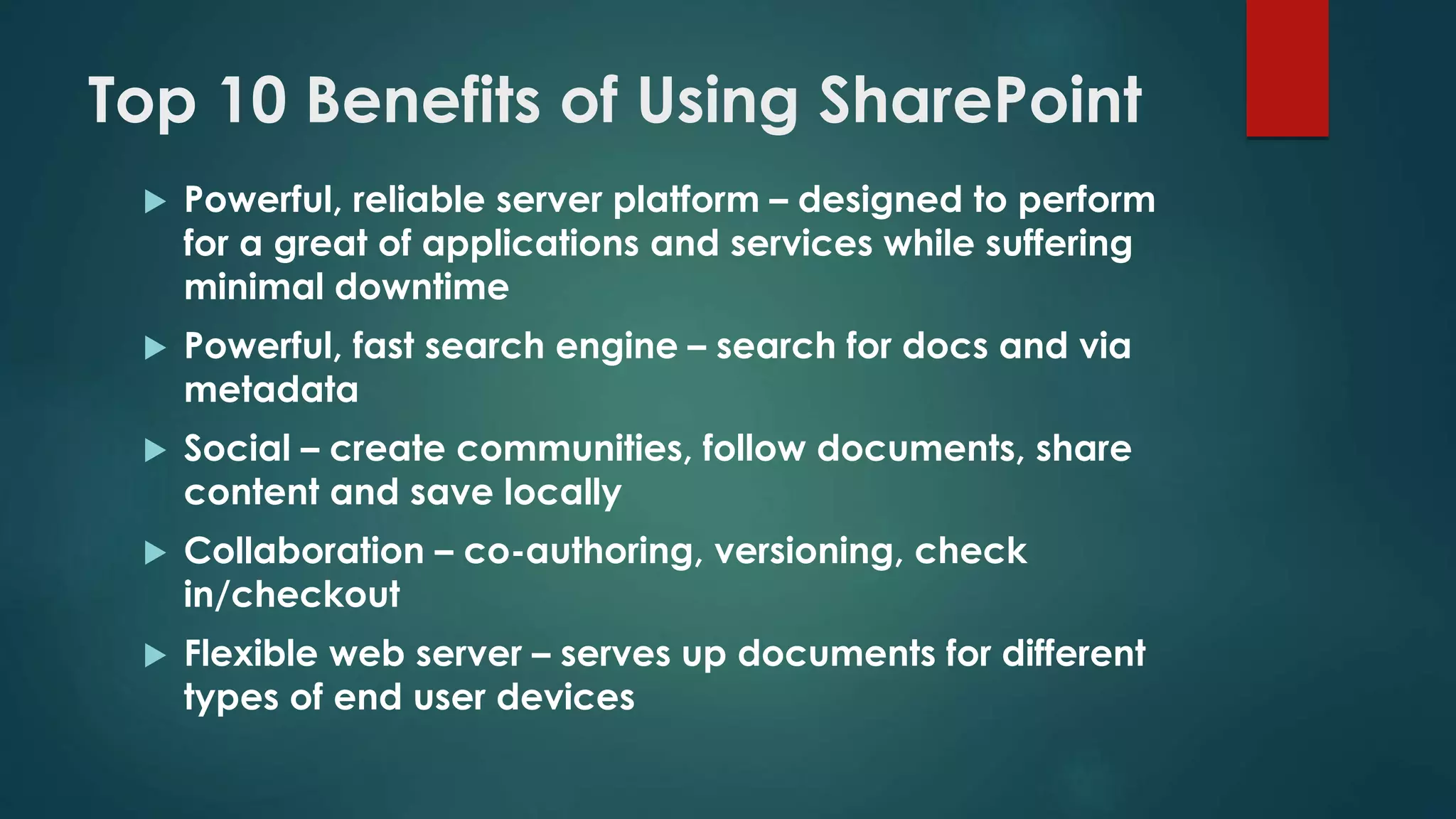 SharePoint Benefits | PPTX