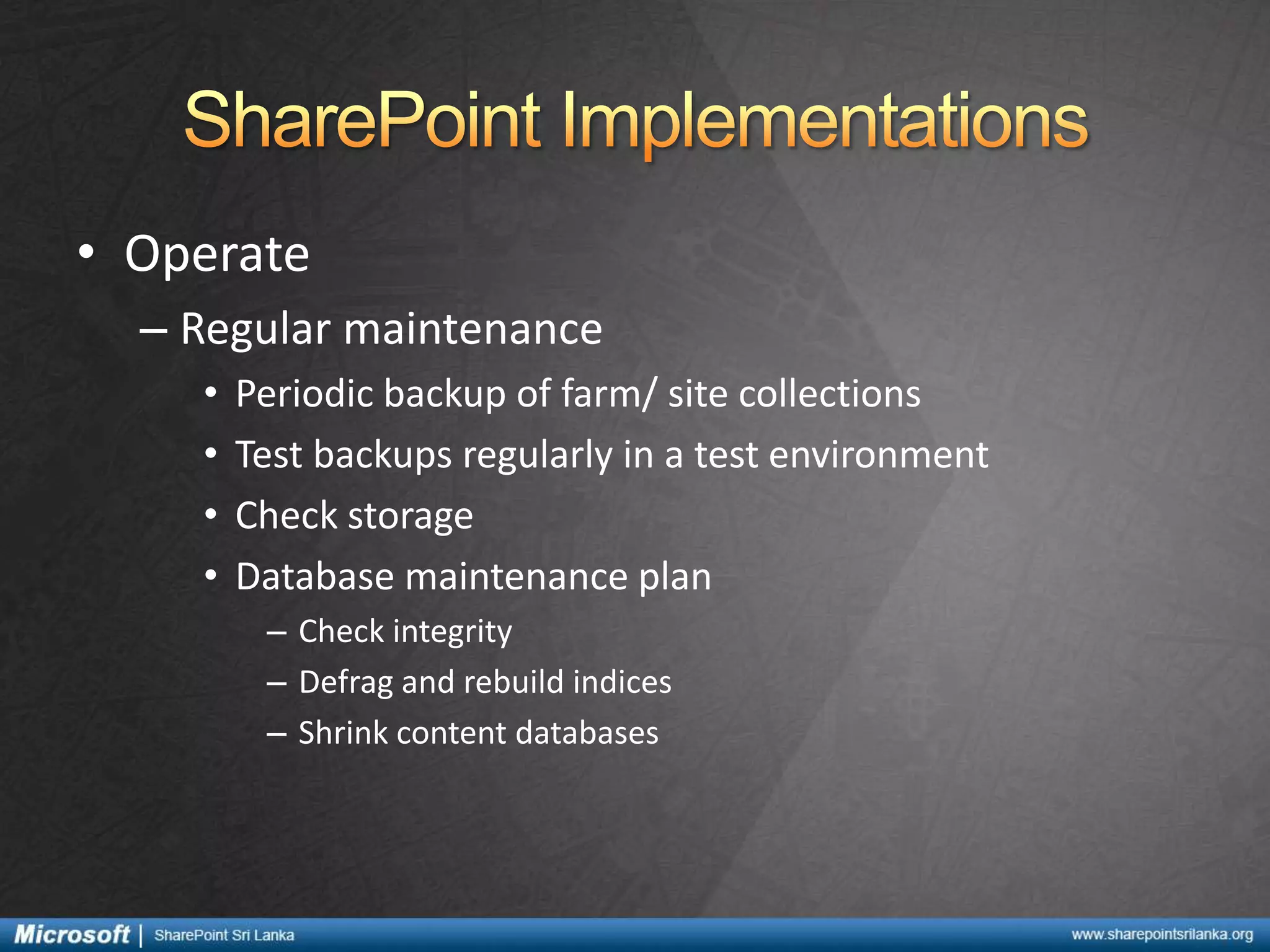 SharePoint best practices | PPT
