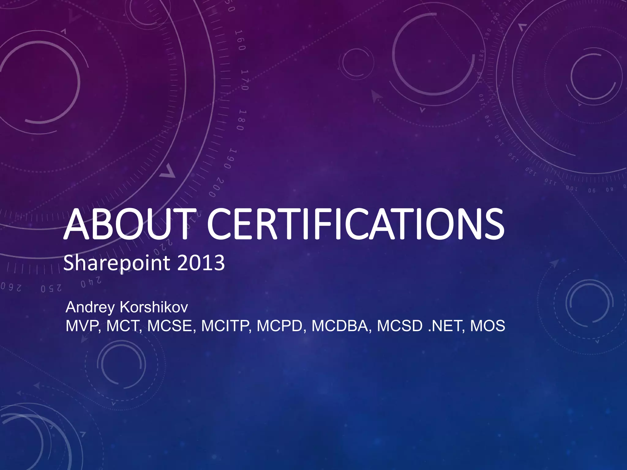 Sharepoint certification 2013 | PPT