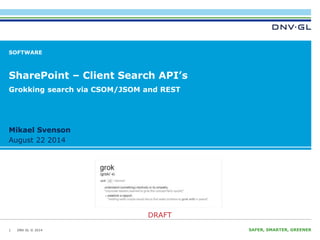Share point – client search api’s | PPT