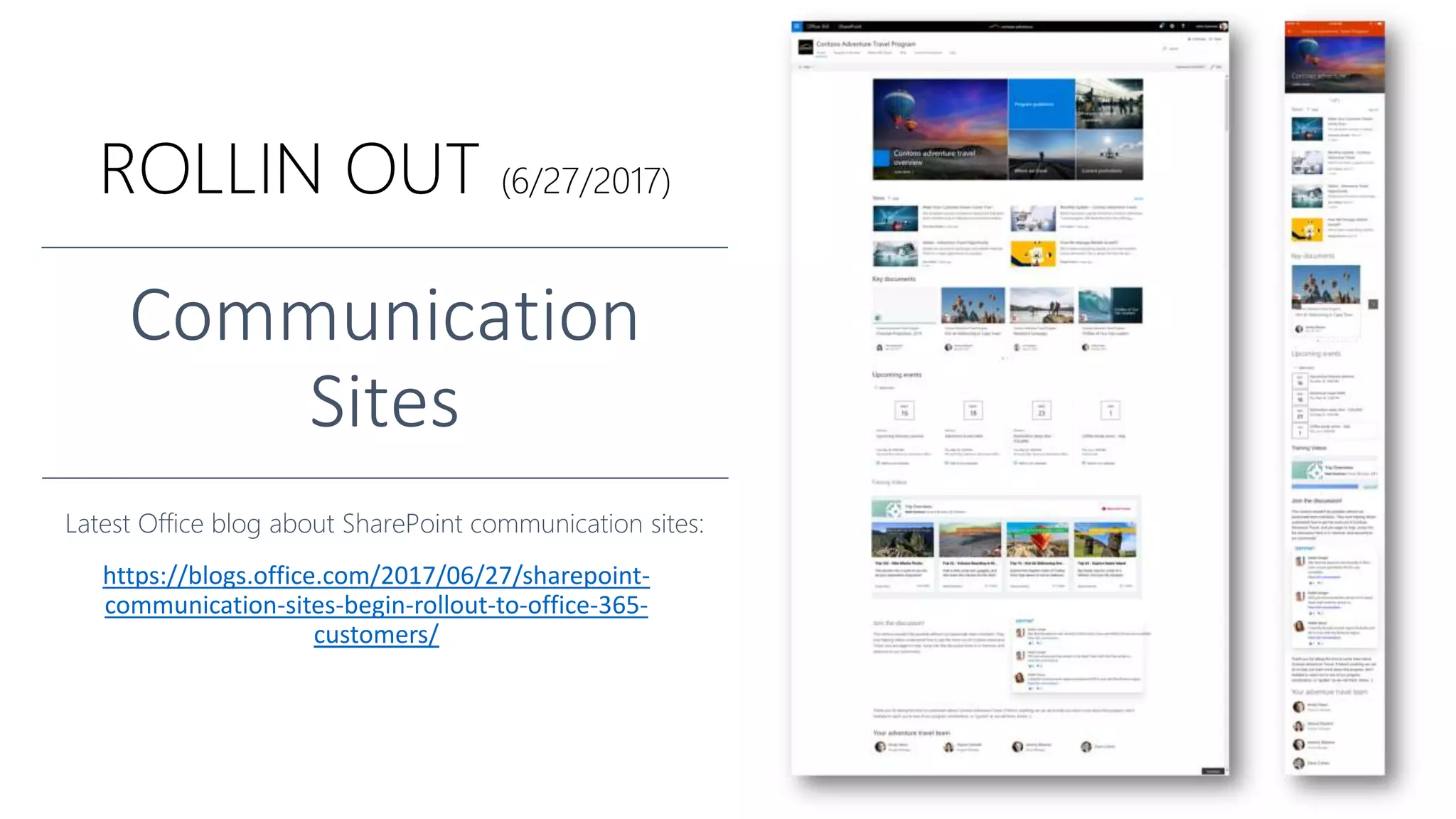 SharePoint communications sites overview presentation | PPTX ...