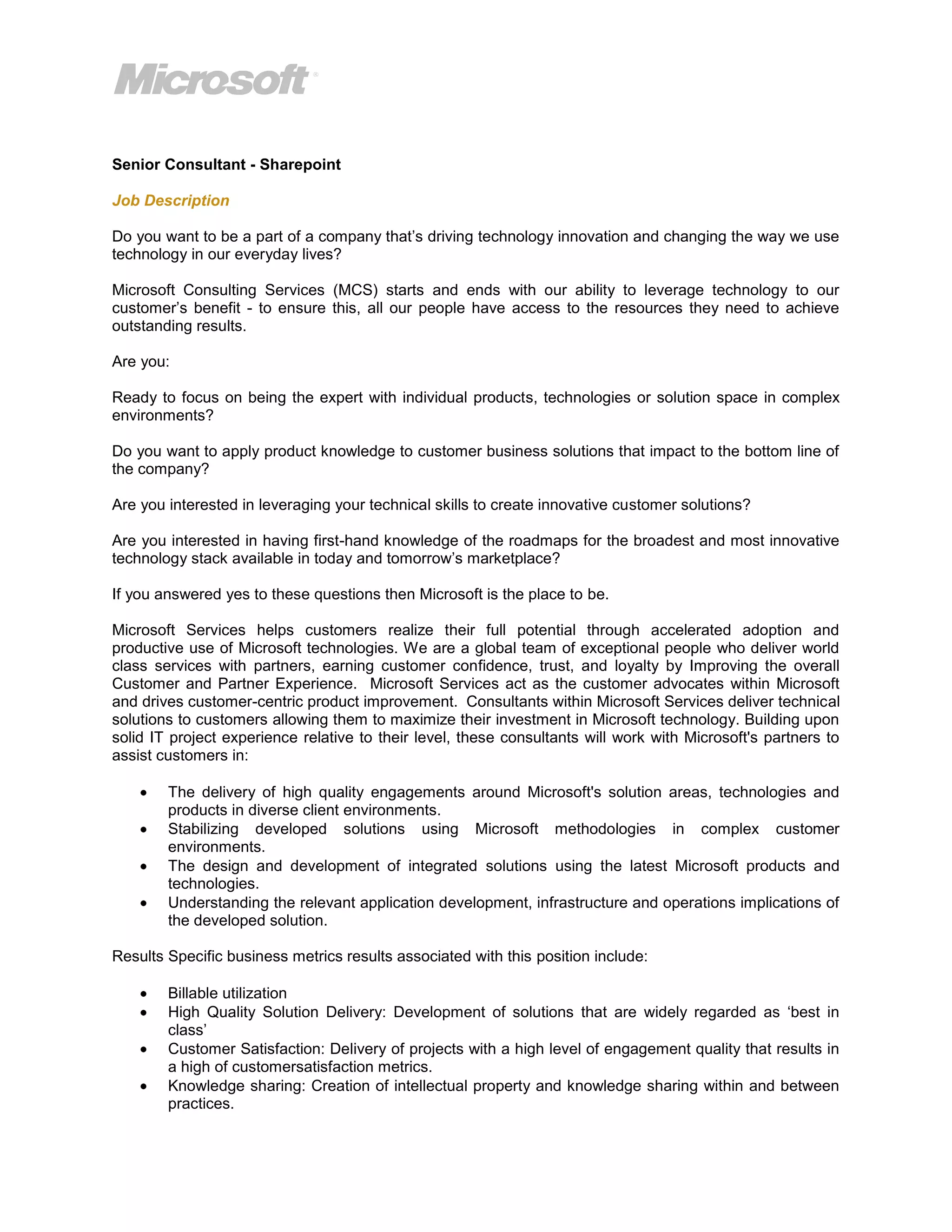 Sharepoint consultant canberra & sydney | DOCX