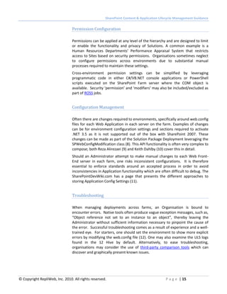 Share point content and application lifecycle management guidance | PDF