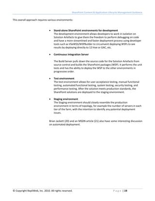 Share point content and application lifecycle management guidance | PDF