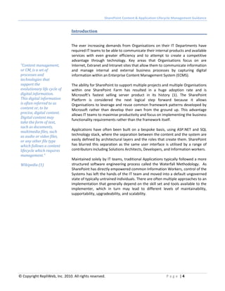 Share point content and application lifecycle management guidance | PDF