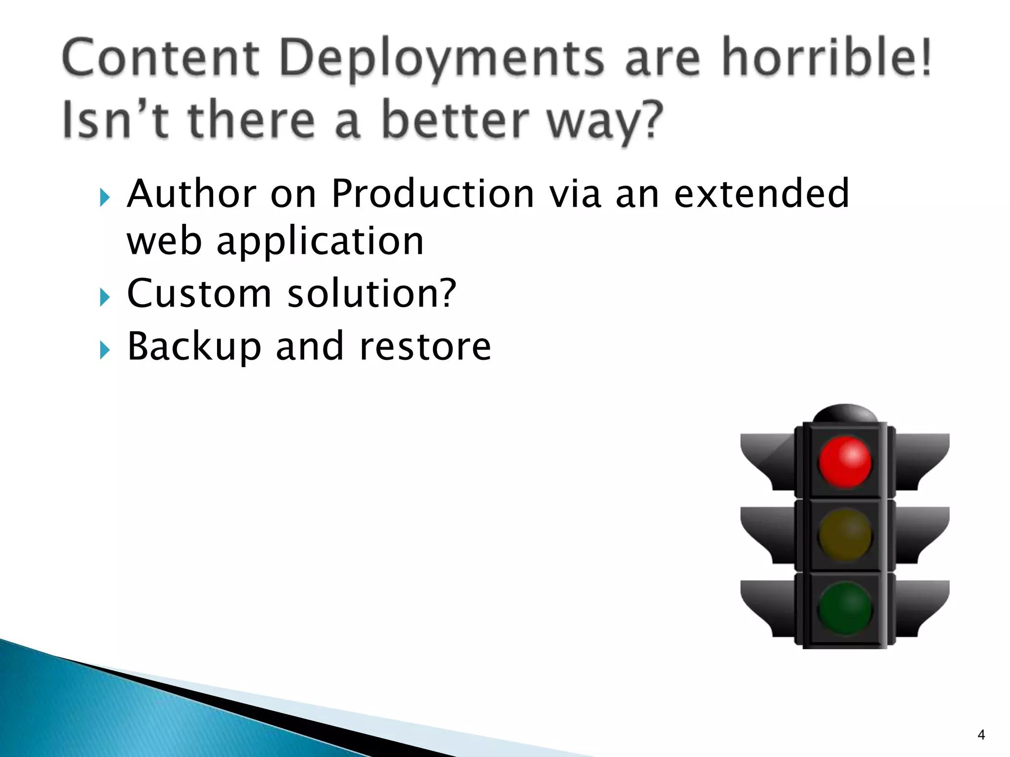 SharePoint content deployment presentation | PPTX