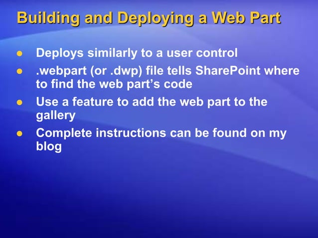 SharePoint Development For Asp Net Developers | PPT