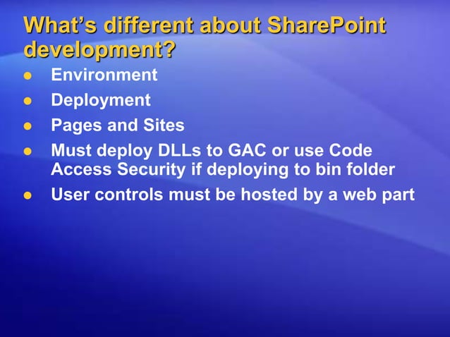 SharePoint Development For Asp Net Developers | PPT