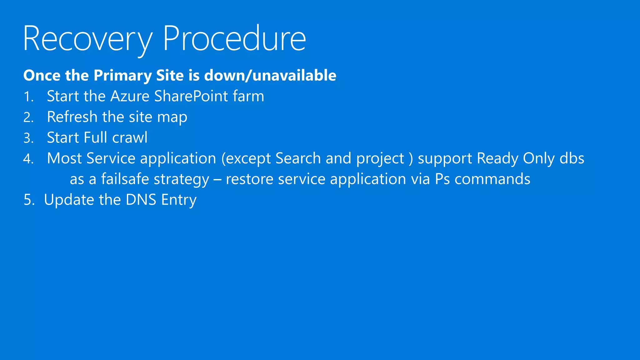 SharePoint Disaster Recovery in Microsoft Azure | PPTX