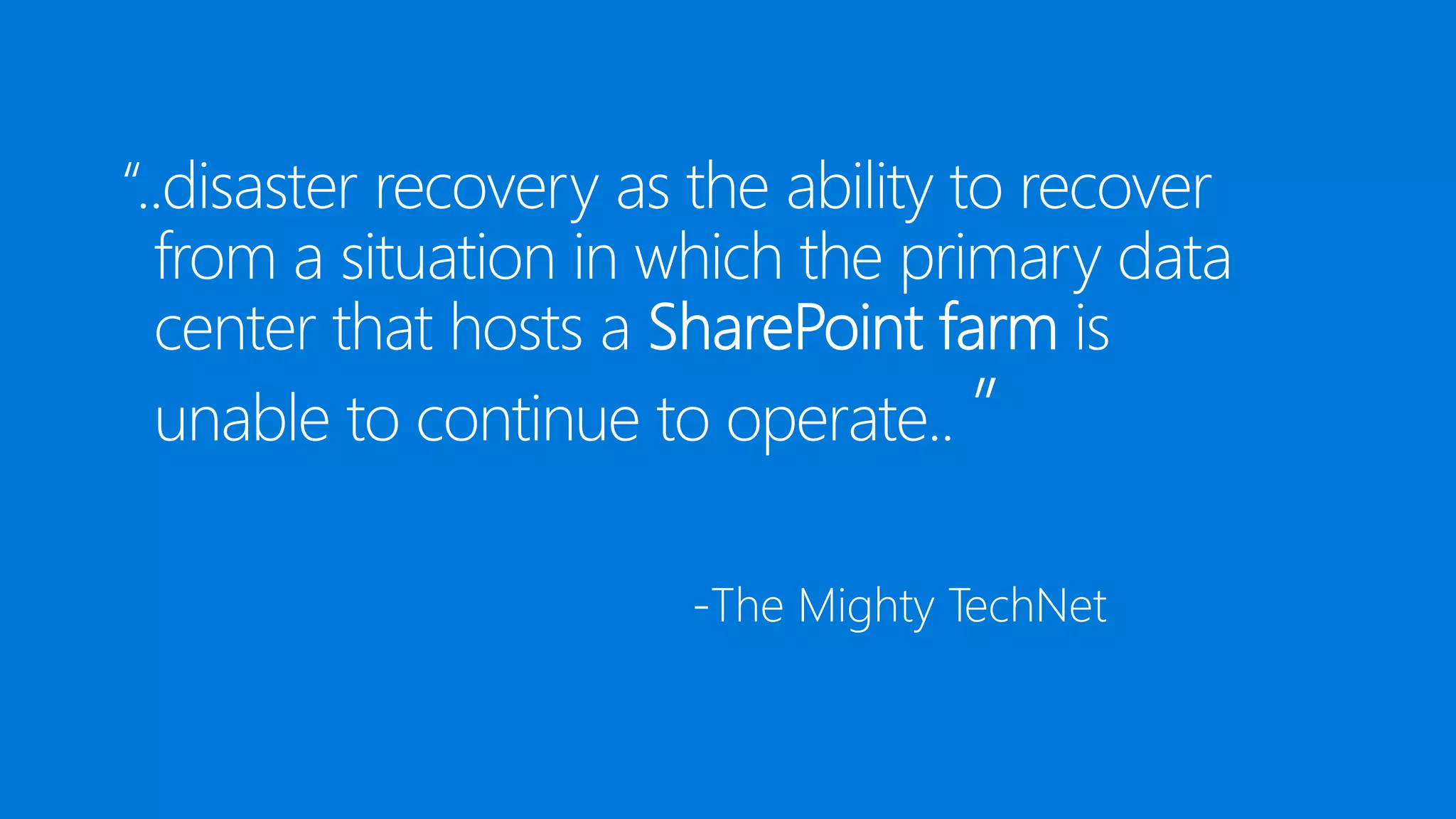SharePoint Disaster Recovery in Microsoft Azure | PPTX