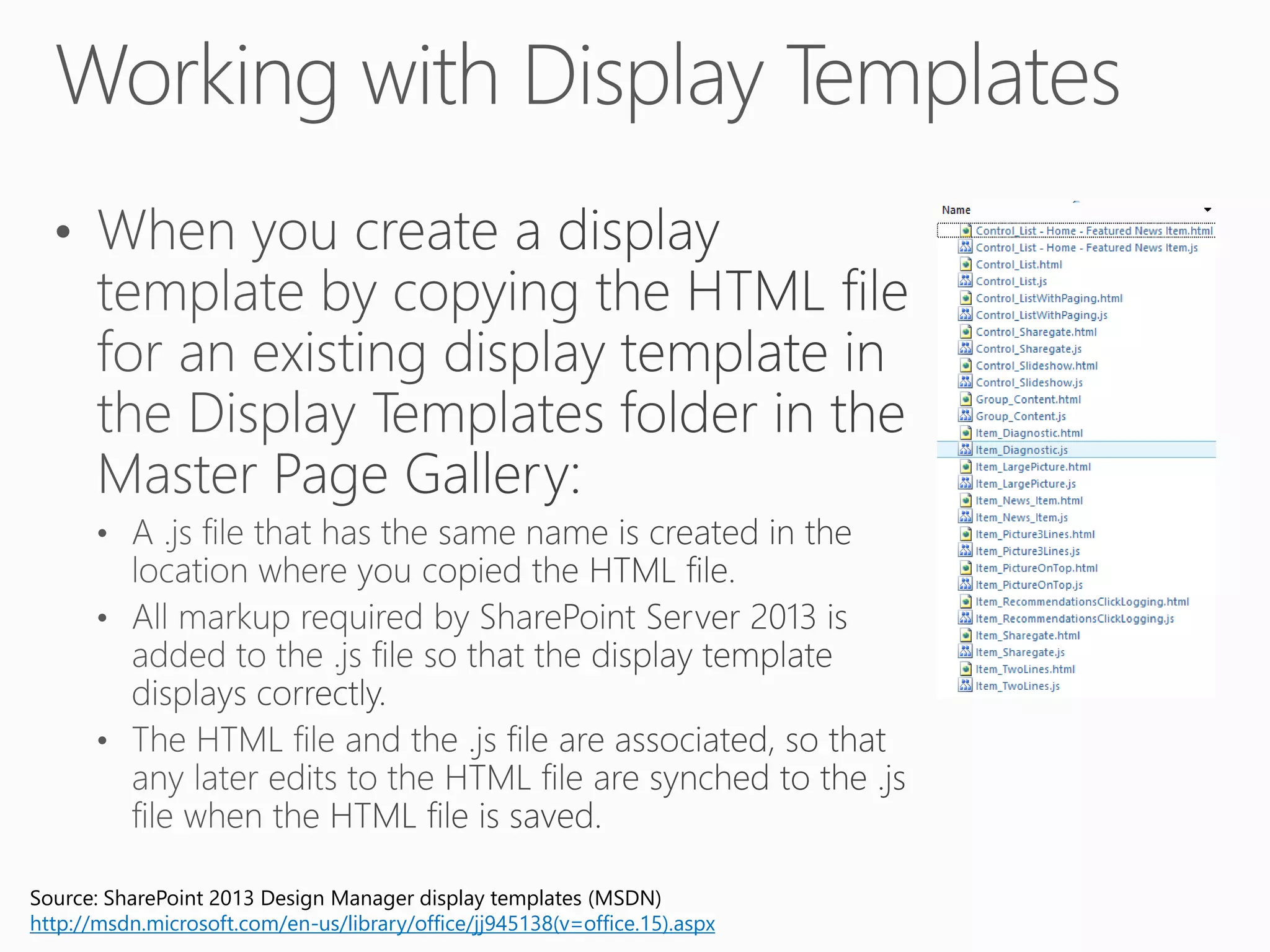 SharePointFest Chicago 2014 - PWR105 - Anatomy of a Display Template | PPT