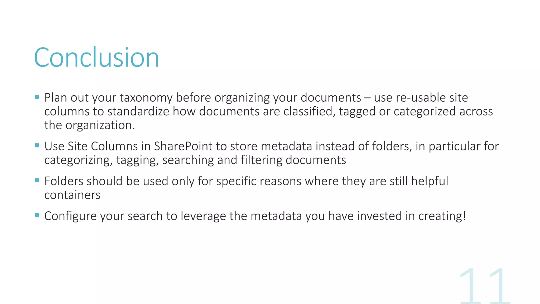 SharePoint Folders vs. Metadata Best Practices | PPT