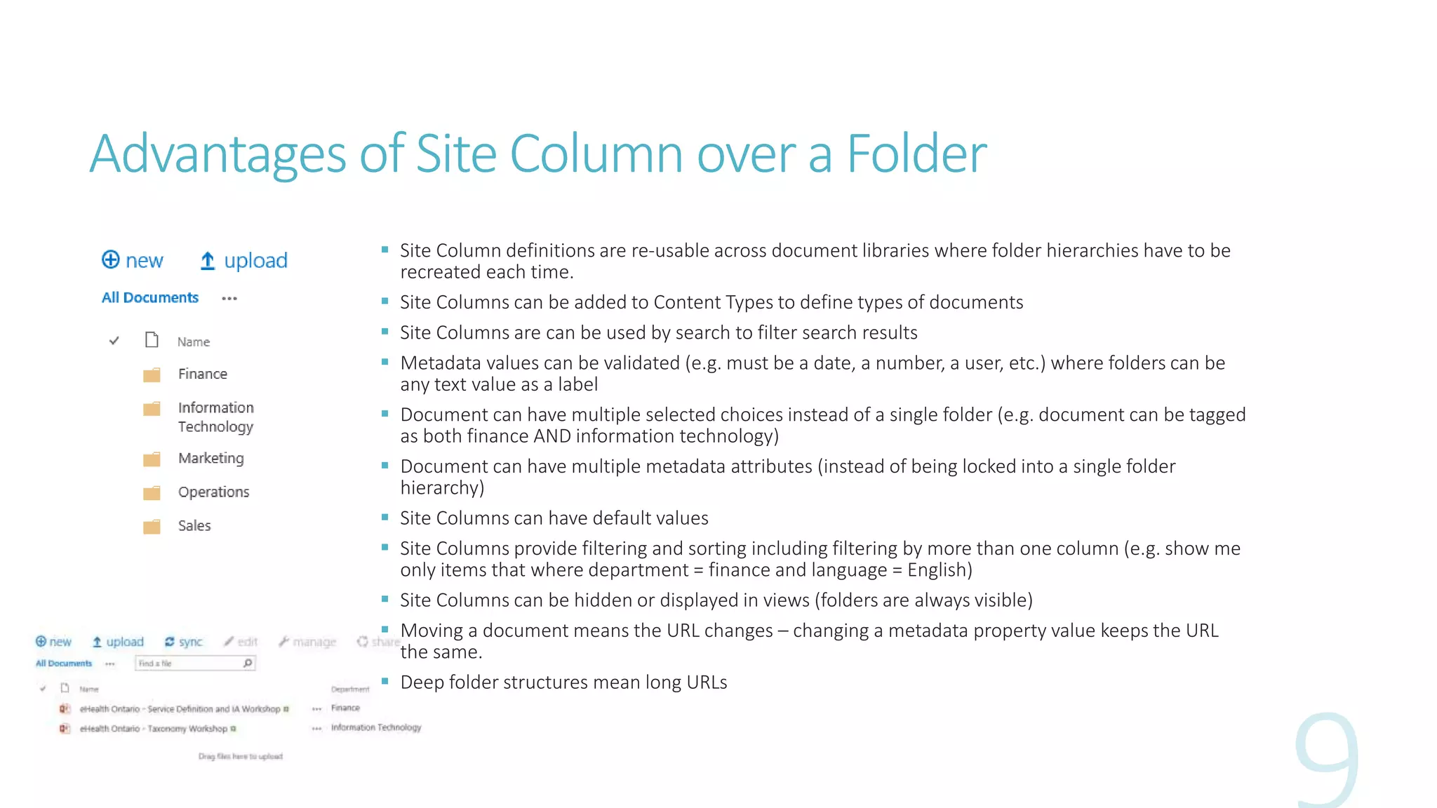 SharePoint Folders vs. Metadata Best Practices | PPT