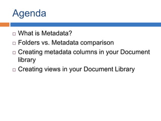 SharePoint Folders: Folders vs. Metadata | PPTX