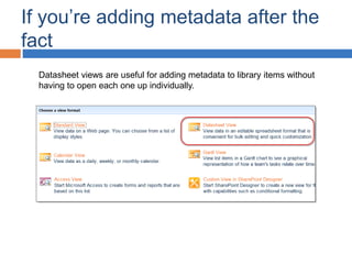 SharePoint Folders: Folders vs. Metadata | PPT