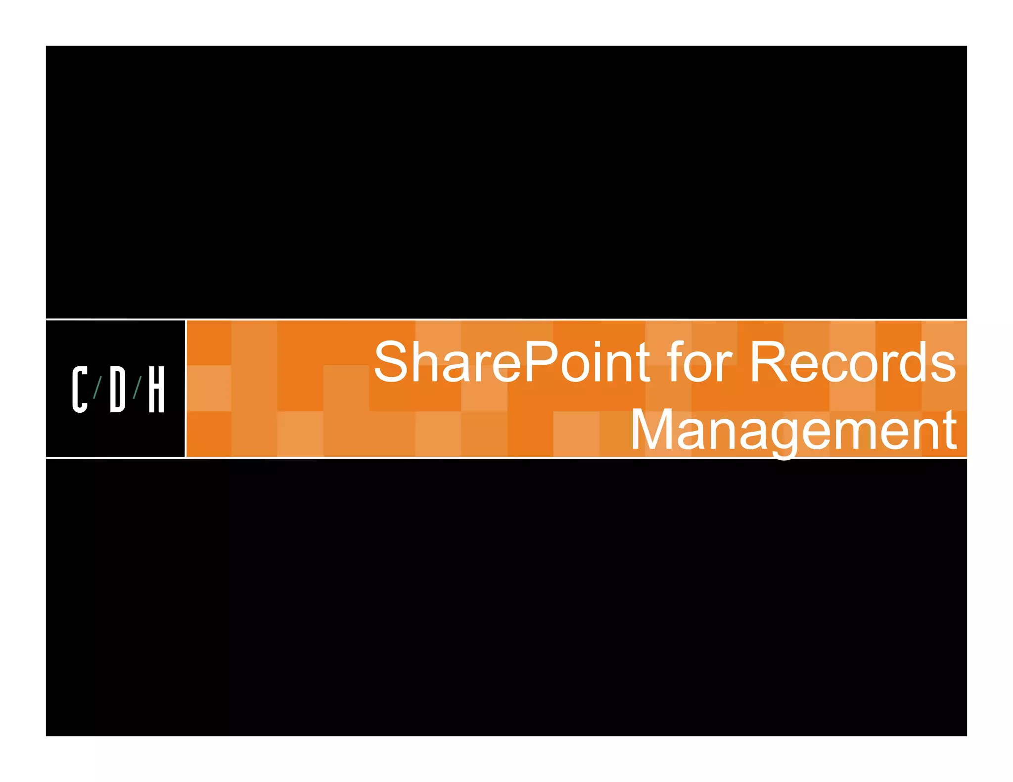 SharePoint for Records Management | PDF