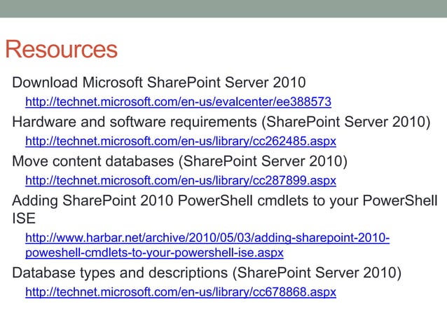SharePoint for DBAs Part 1 | PPT