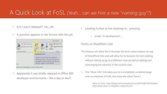 SharePoint Forms & InfoPath – Go with what you know | PPT