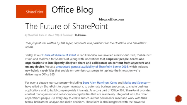 SharePoint Framework -The future of SharePoint/ Office 365 developer ...