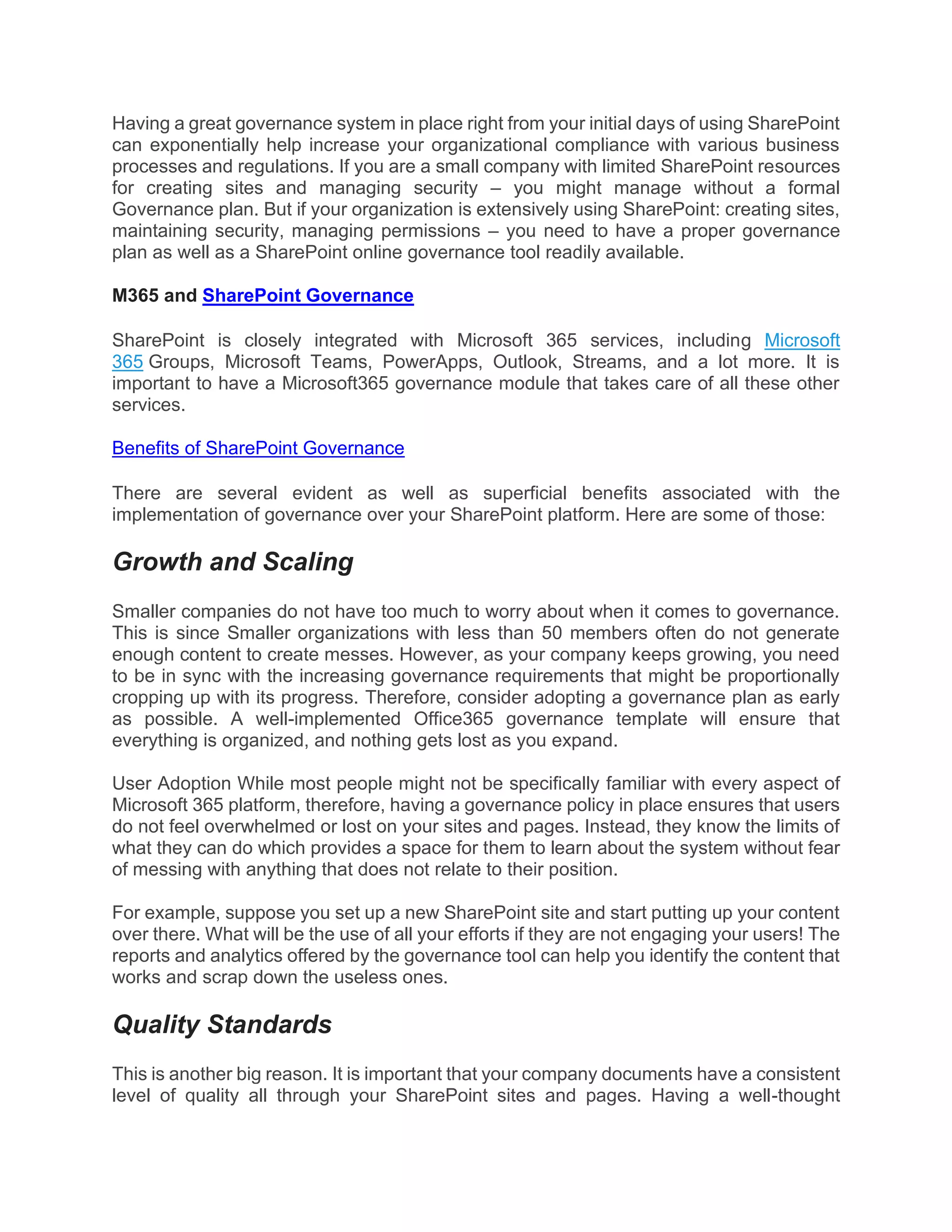 Guide to SharePoint Governance: An Overview | PDF