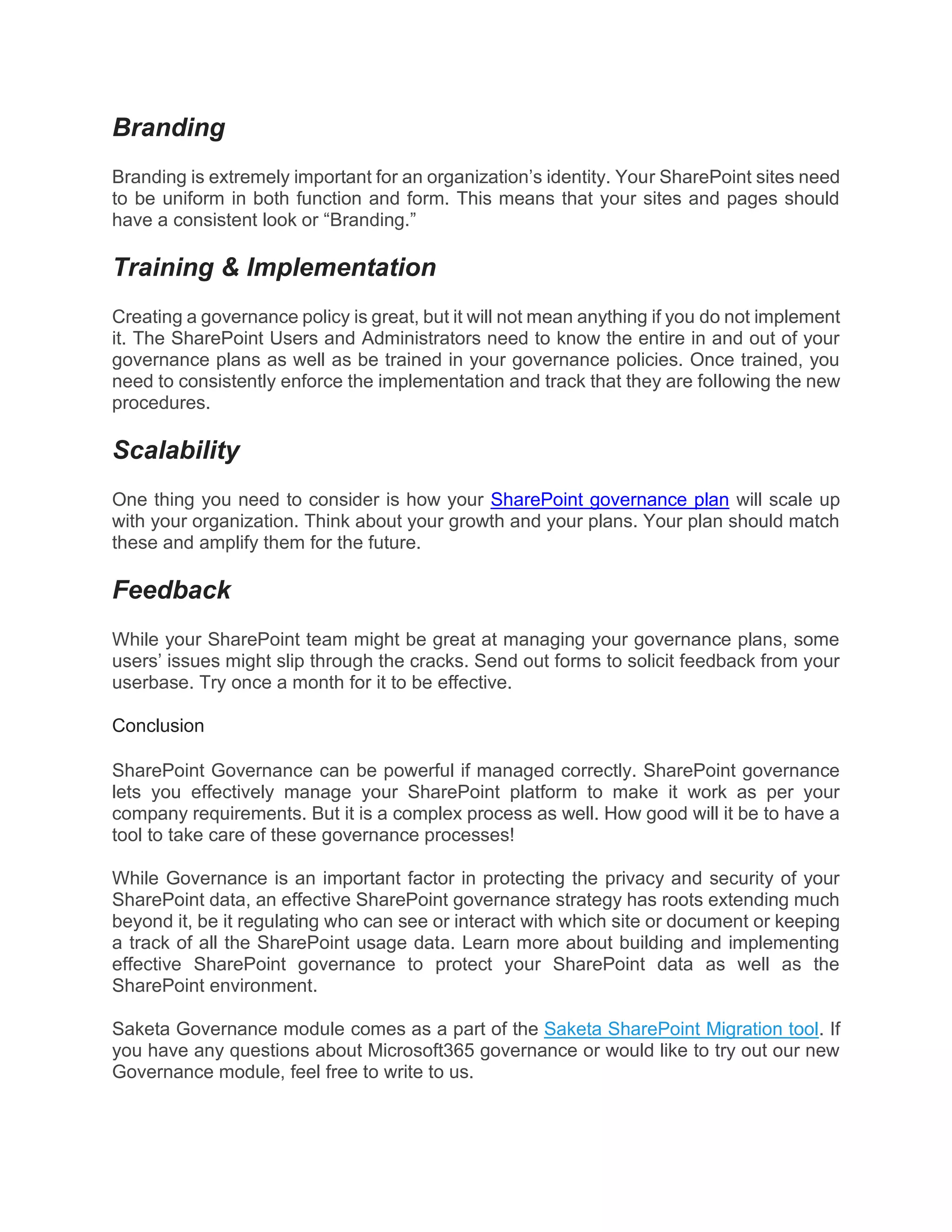 Guide to SharePoint Governance: An Overview | PDF