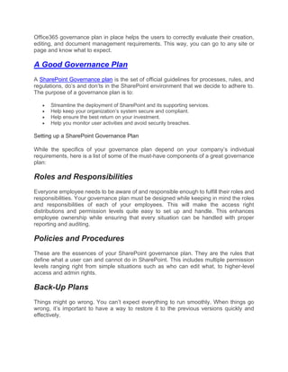 Guide to SharePoint Governance: An Overview | PDF