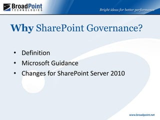 SharePoint Governance Webinar Presentation | PPT