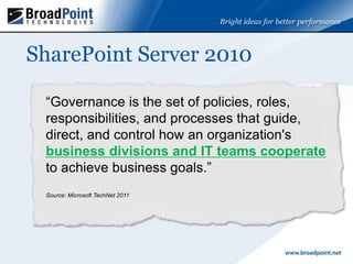 SharePoint Governance Webinar Presentation | PPT