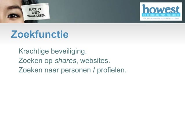 Sharepoint @ Howest - Voorstelling Vlhora | PPTX