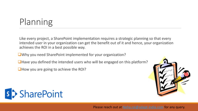 Sharepoint implementation quick points to grasp | PPT