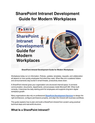 Build a SharePoint Intranet: Step-by-Step Guide | PDF