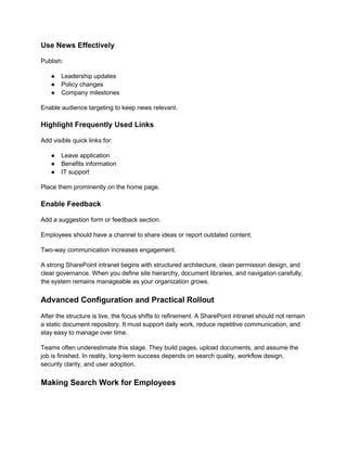 Build a SharePoint Intranet: Step-by-Step Guide | PDF
