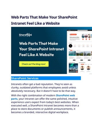 Web Parts That Make Your SharePoint Intranet Feel Like a Website | DOCX