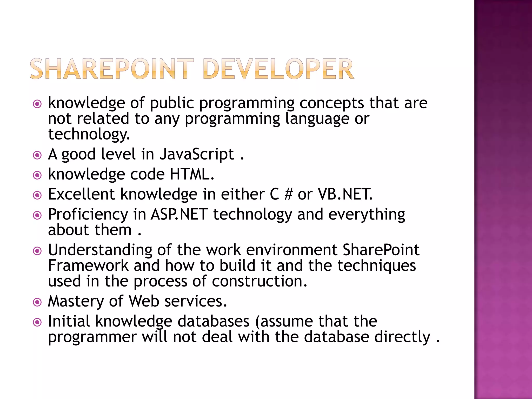 Sharepoint introduction | PPTX | Internet for Beginners | Internet