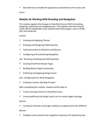 SharePoint Developer Training in Noida | PDF