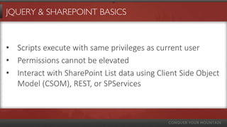 The SharePoint & jQuery Guide - Updated 1/14/14 | PPT