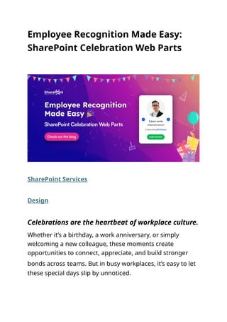 Employee Recognition Made Easy: SharePoint Celebration Web Parts | DOCX