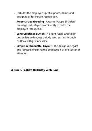 Employee Recognition Made Easy: SharePoint Celebration Web Parts | DOCX