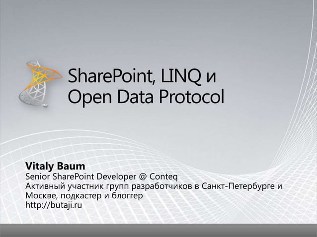 Sharepoint Linq Odata Ppt 