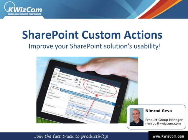 KWizCom SharePoint list custom actions feature product overview | PPTX | Technology & Computing