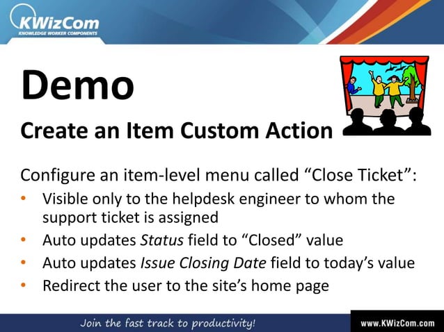 Kwizcom Sharepoint List Custom Actions Feature Product Overview Pptx Technology And Computing
