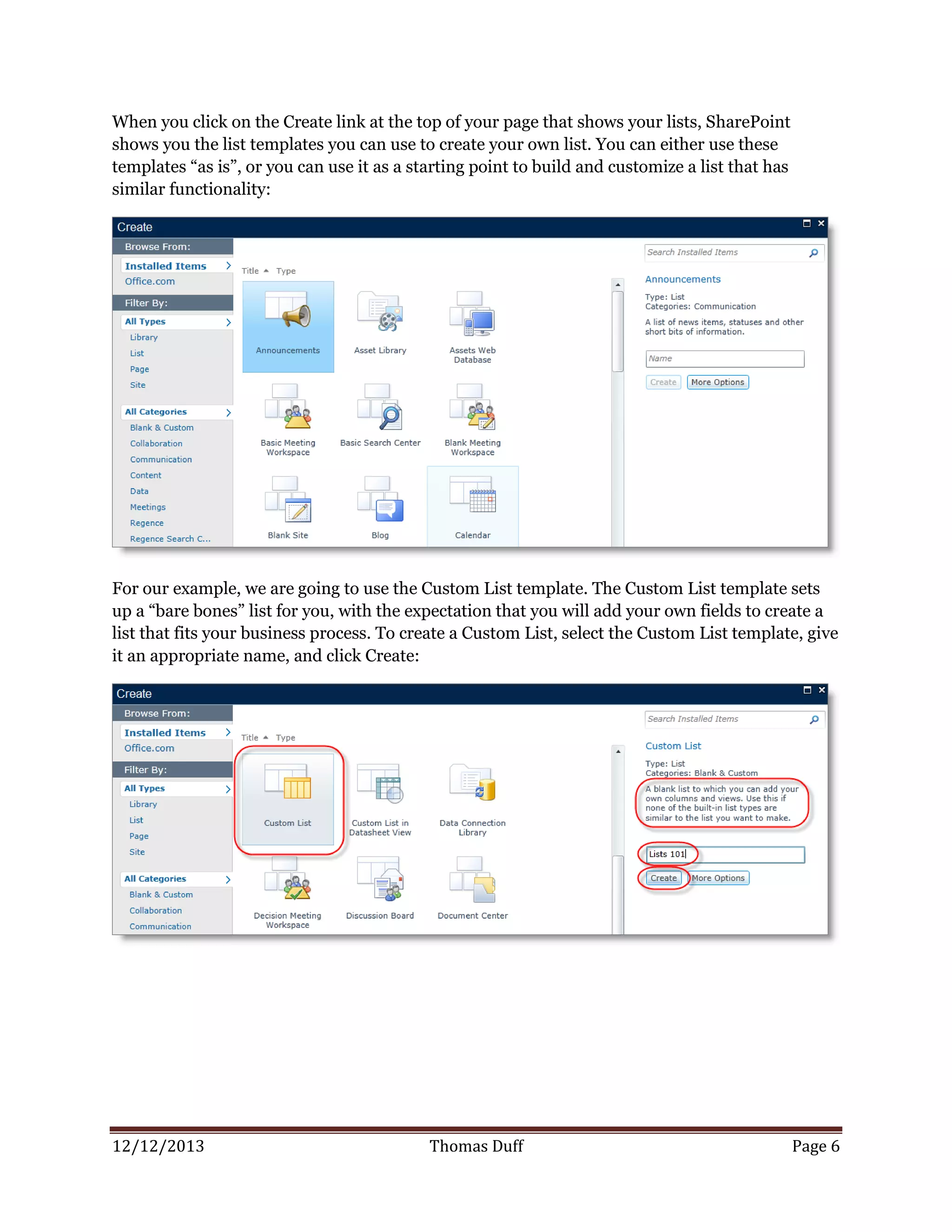 SharePoint Lists 101 (Text) | PDF