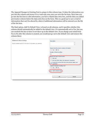 SharePoint Lists 101 (Text) | PDF