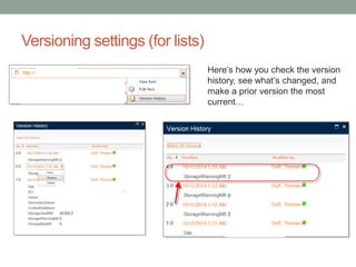 SharePoint 2010 List and Library General Settings | PPT