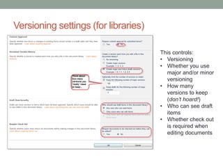 SharePoint 2010 List and Library General Settings | PPT
