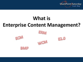 Share point meet ECM at SharePoint Saturday | PPT