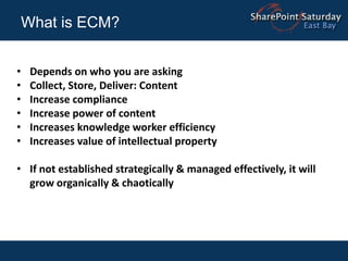 Share point meet ECM at SharePoint Saturday | PPT