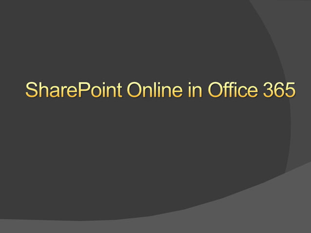 Sharepoint Online | PPT | Free Download