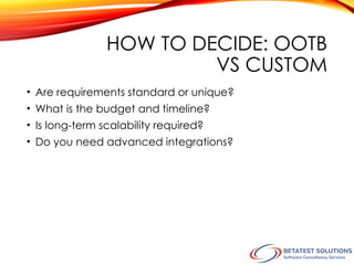SharePoint OOTB vs Custom: Key Differences, Use Cases, and Benefits | PPTX