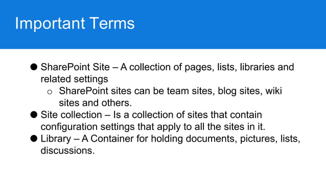 Sharepoint overview | PPT